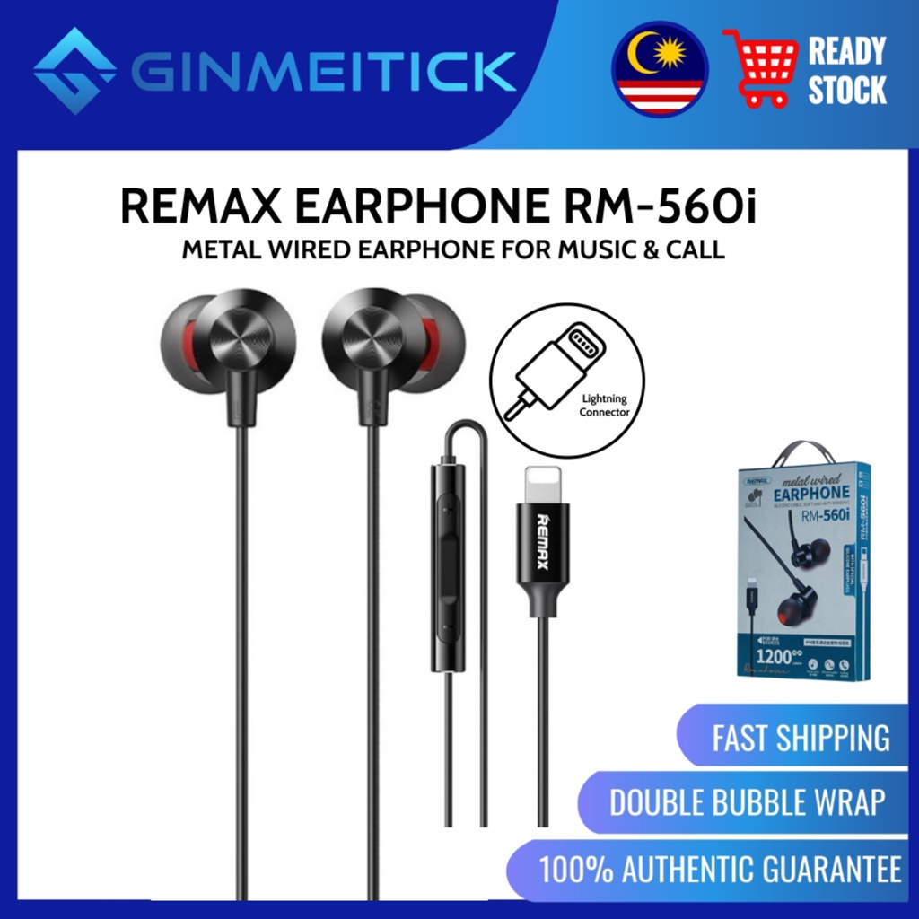 Remax RM-560i Metal Wired Earphone For Music & Call Stereo HD Sound ...