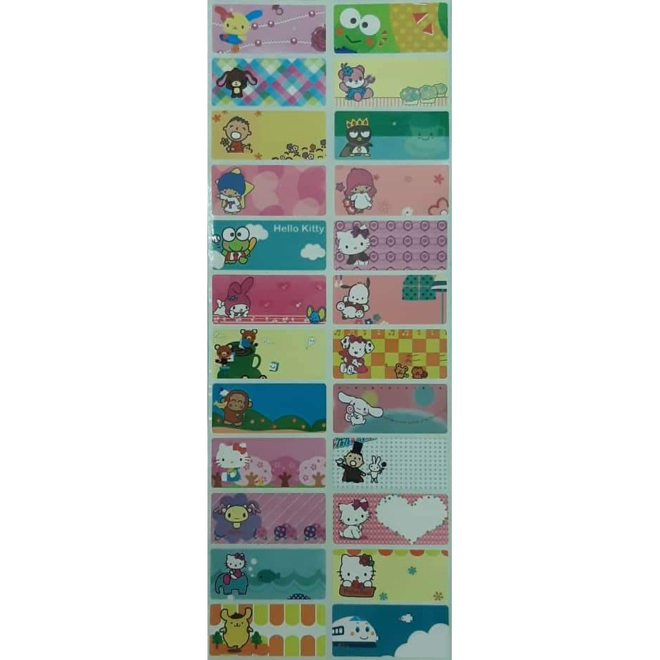 60 pcs name sticker cartoon ready stock(LARGE) | Shopee Malaysia