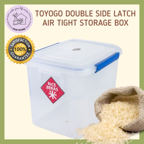 TOYOGO 17Lit Double Side Latch Air Tight Rice Storage Box Bekas Beras ...