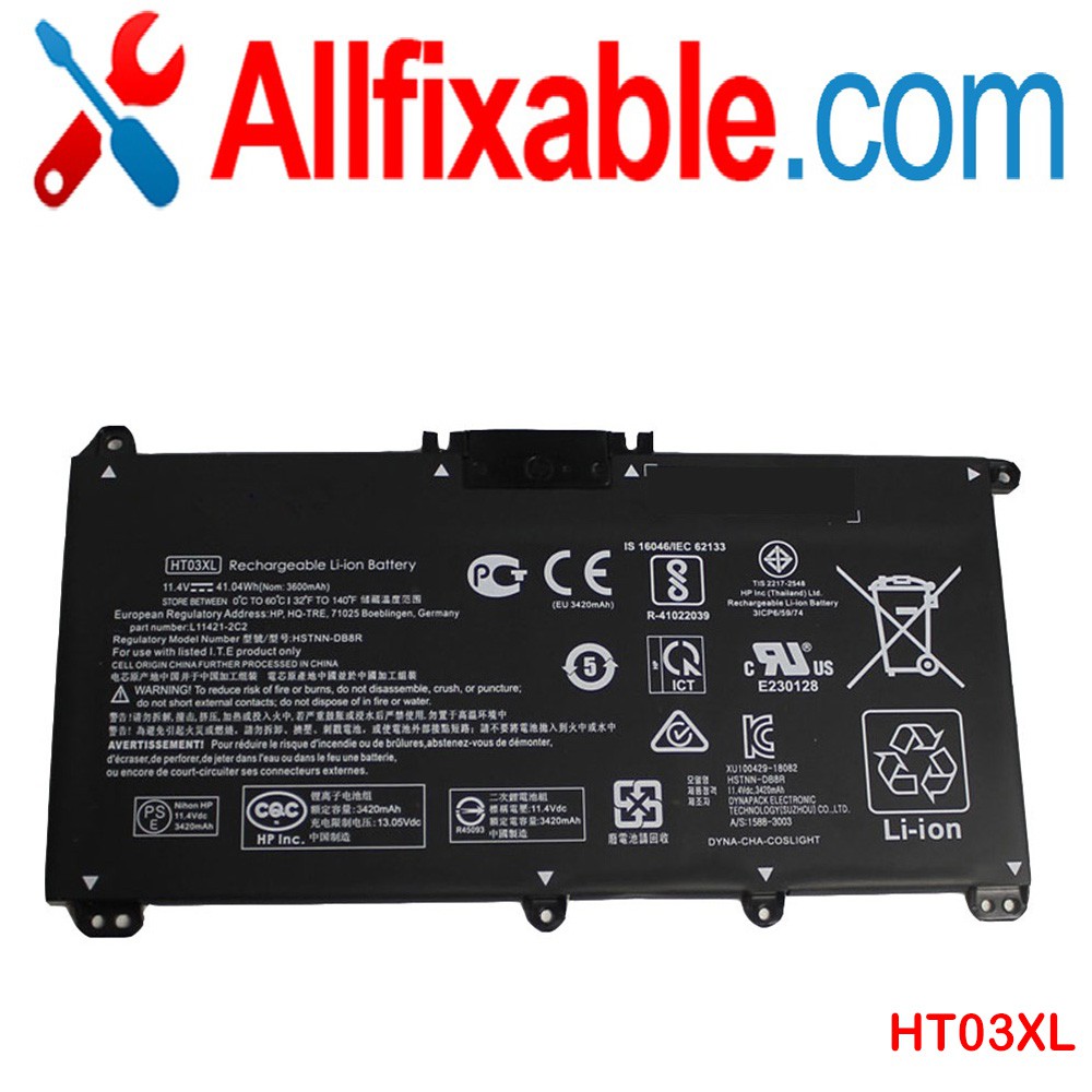 HP 15-CS 15-CW 15S-FQ 15S-EQ Series HT03XL 3 Cells Notebook Compatible ...