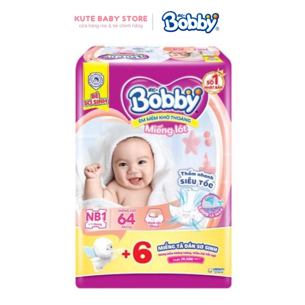 Bobby NewBorn 1 NewBorn pads 64 pieces (free 6 extra diapers S ...