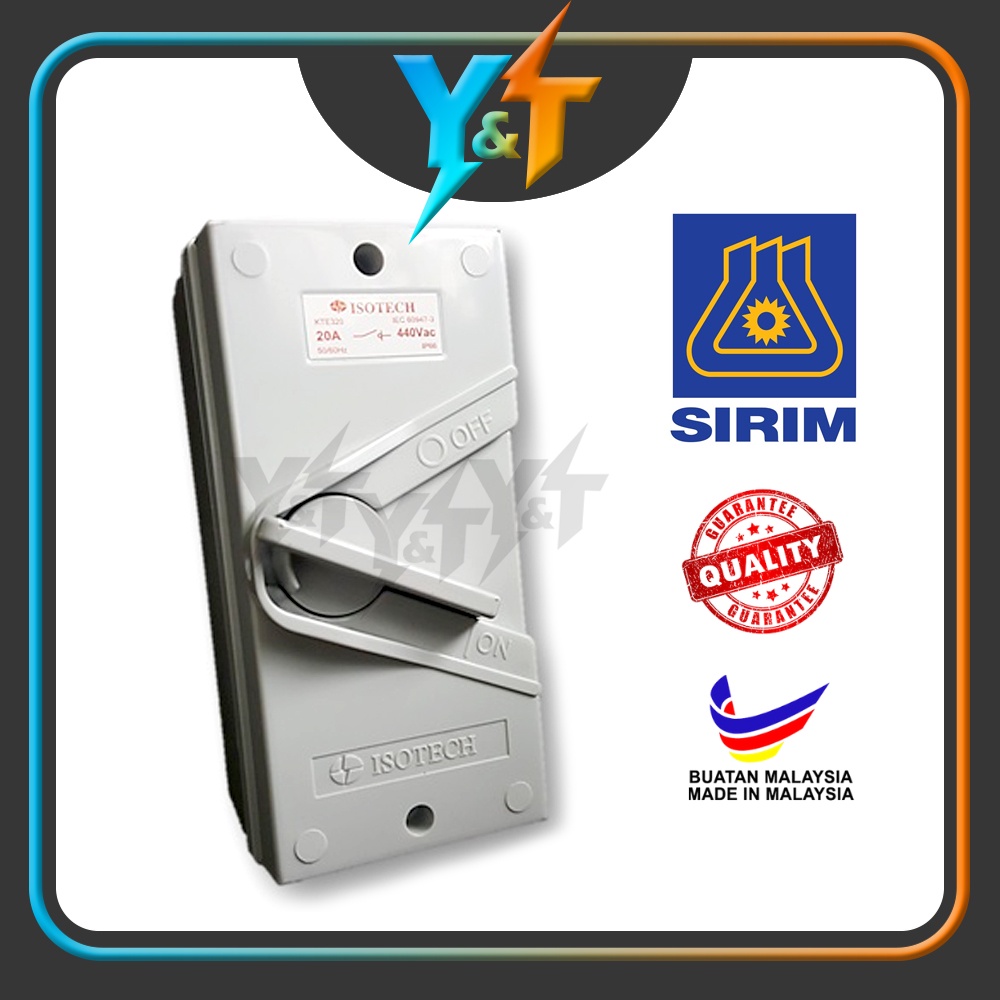 ISOTECH ISOLATOR 3 POLE WEATHERPROOF ENCLOSURE 20A, 35A, 63A | Shopee ...