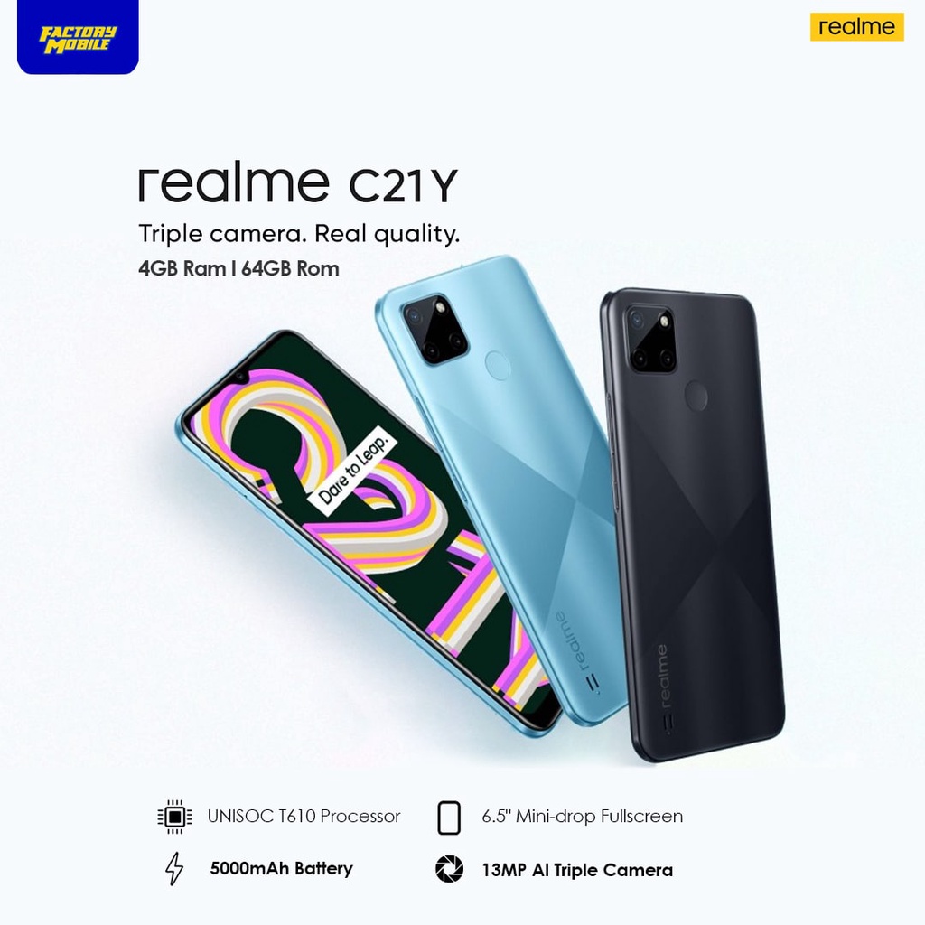 Realme C21Y 4GB ram 64GB rom 5000MAH 1 Year Warranty Original | Shopee ...