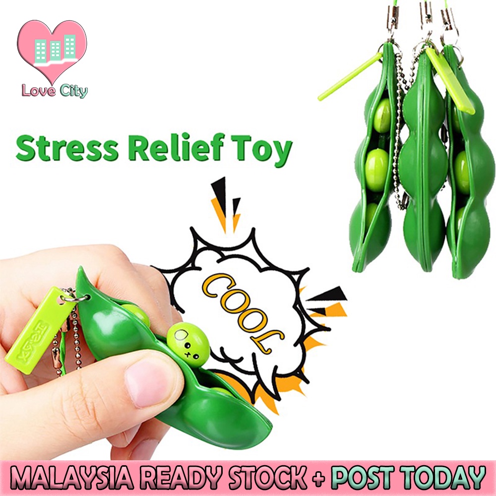 Toys Fun Beans Green Fidget Toy Pea Pod Gift Anti Stress Ball Squeeze ...