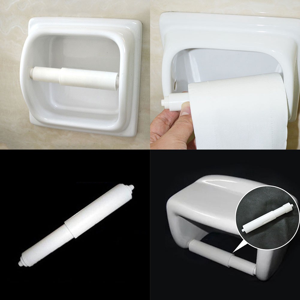 Replacement Home Toilet Roll Holder Insert Spring Loaded Plastic Roller ...