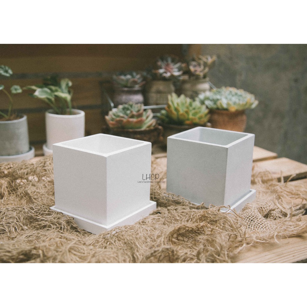 [LHCP] Handmade Square Large Cement Flower Pot | Pasu Bunga Simen Segi ...