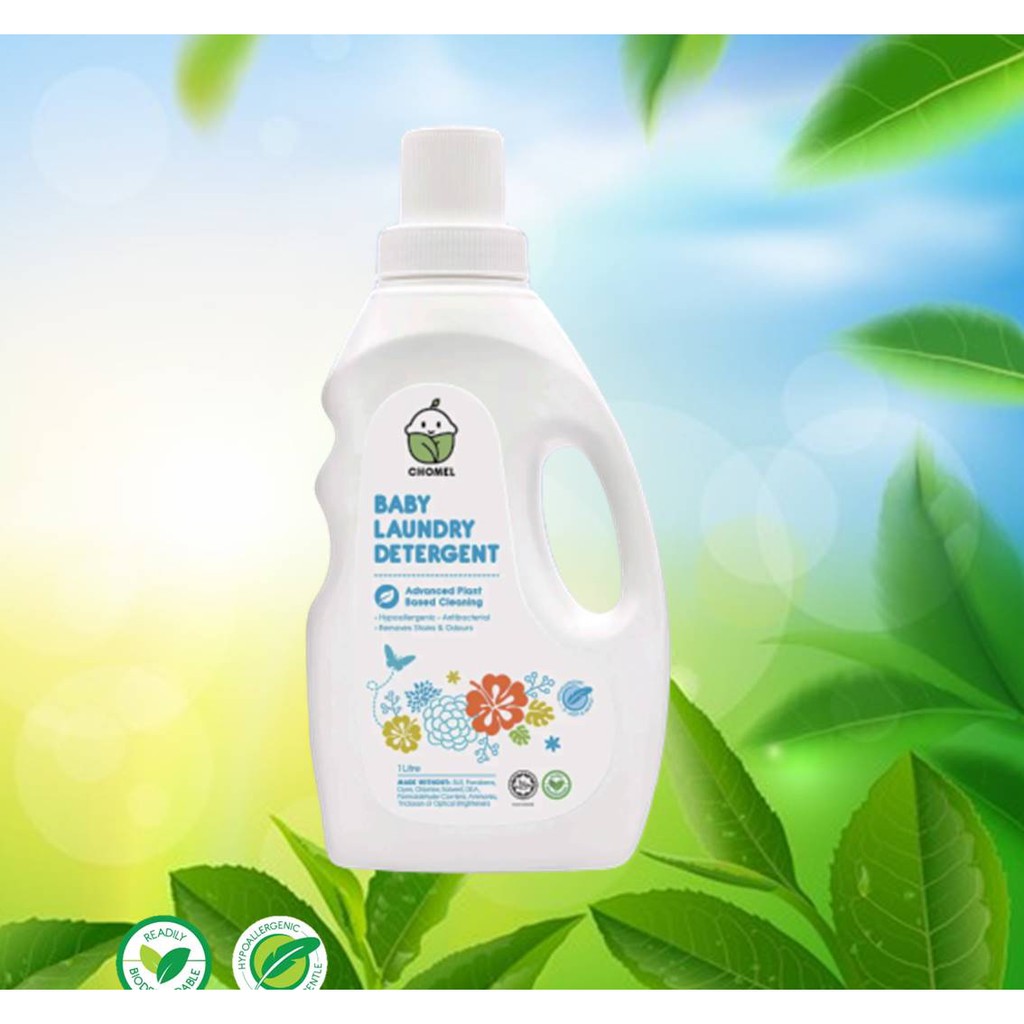 CHOMEL Baby Laundry Detergent 1 Litre Twin Pack free head to toe wash ...