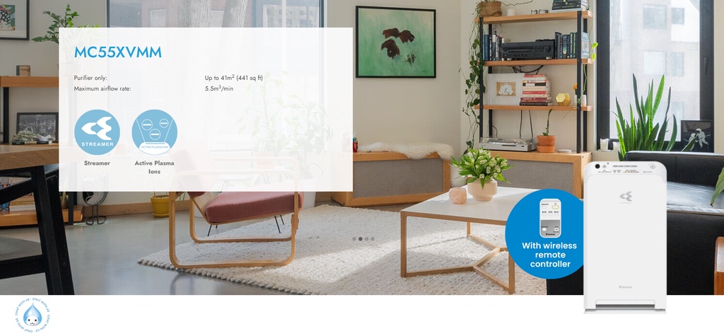 Daikin Streamer Air Purifier MC30YVMM Electrostatic HEPA & Deodorizing ...