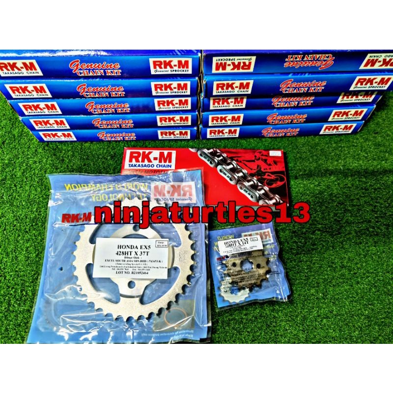 ex5 dream w100 rkm sprocket set original rantai rk-m high power c70 ...