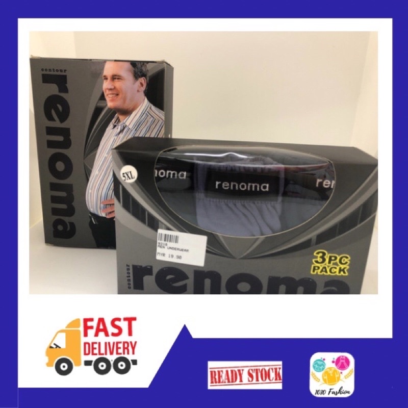 Seluar dalam Lelaki Renoma (Big Size 3XL-6XL) Ready Stock Boxer Renoma ...