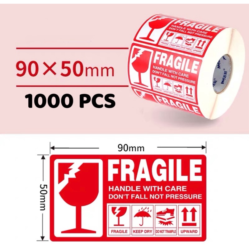 9 x 5cm Fragile Sticker/ Cargo Label/Carton Box/ Bubble Wrap ...