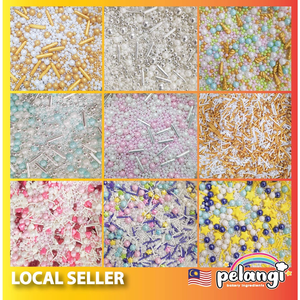 [Pelangi] Halal Edible Themed Sprinkles Candy Ball Cake Decoration ...
