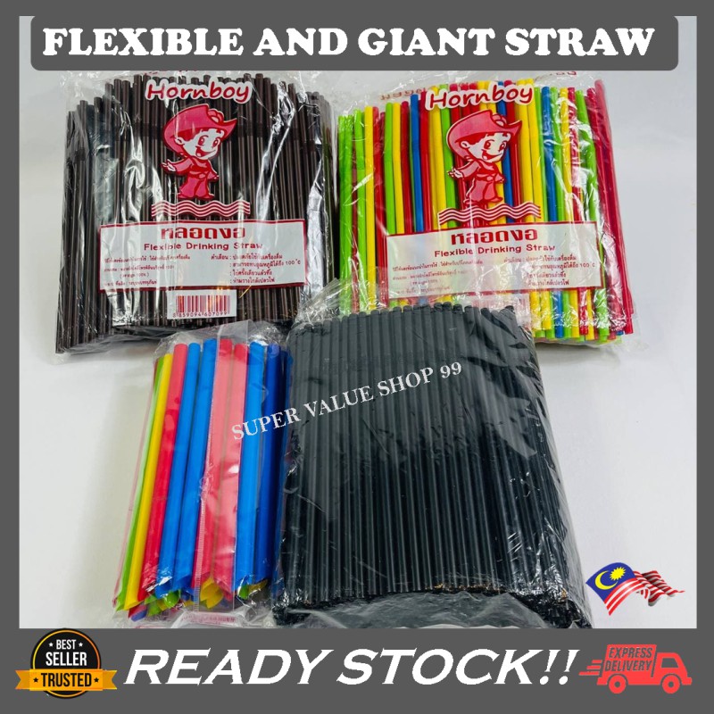 *READYSTOCK* STRAW BOBA / STRAW FLEXIBLE 250PCS /THAILAND IMPORTED ...