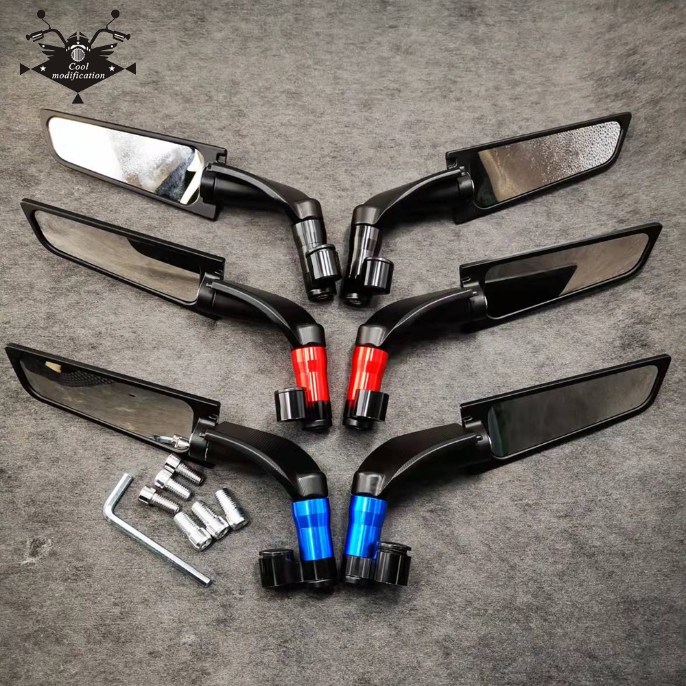 Modified Motorcycle Rearview Mirrors Wind Wing Adjustable Rotating Side ...