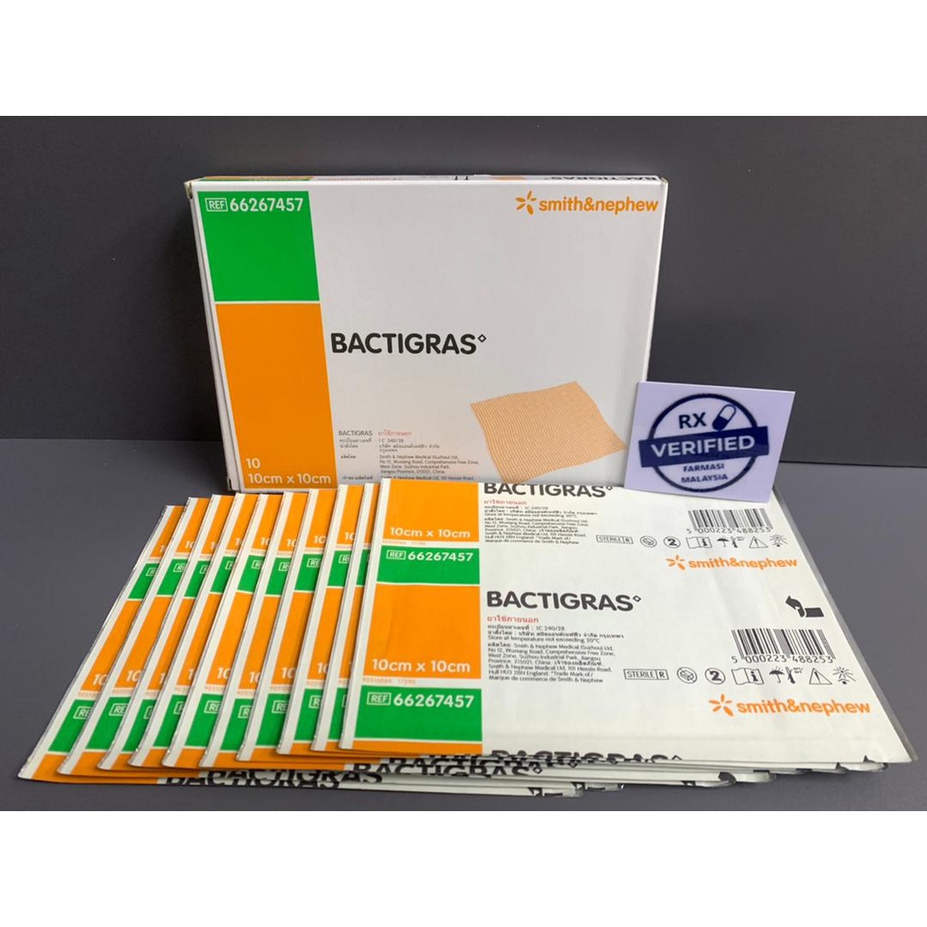 (Exp: 01/27) S&N Bactigras 7457 Medicated Paraffin Gauze Dressing ...