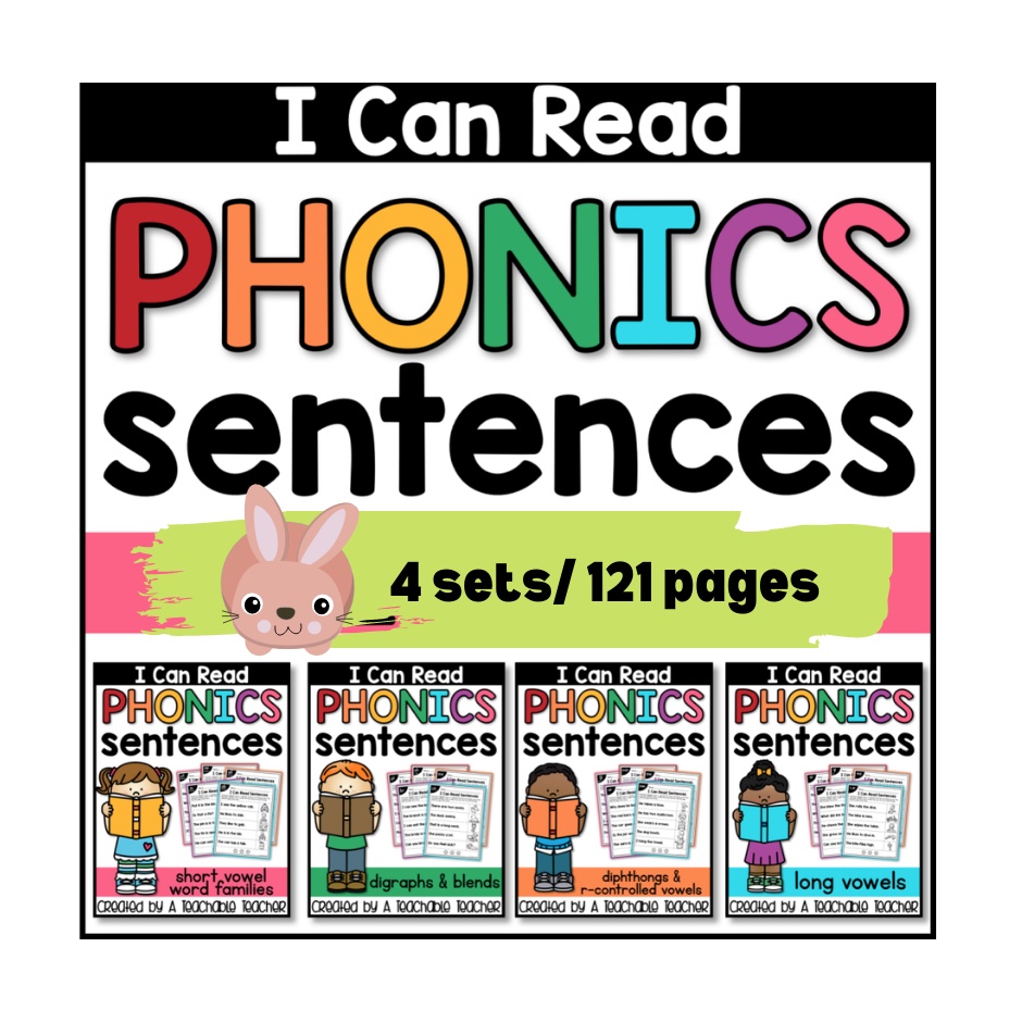 A117 - [PDF] I can Read Phonics Sentences 4 sets 121 pages - kids ...