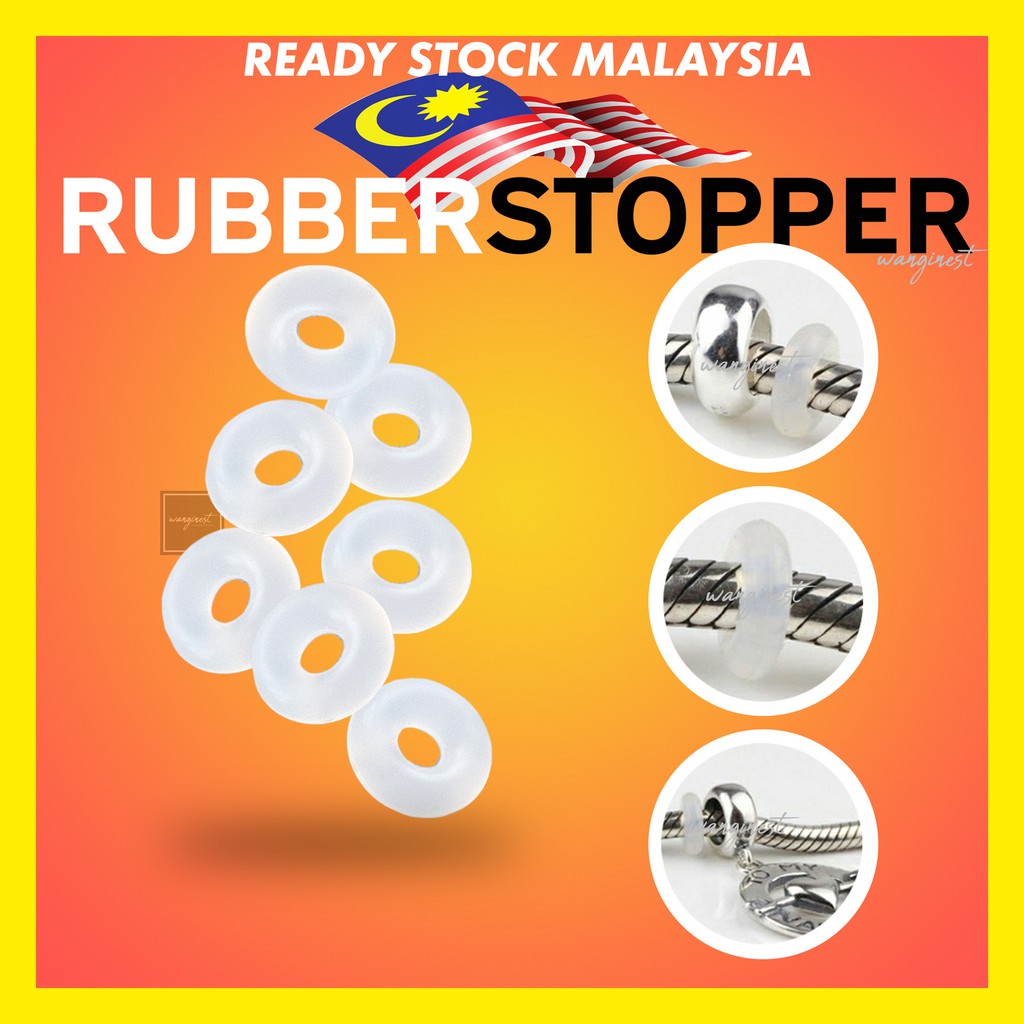 Rubber Stopper for Charm Pandora Gdora - Silicone Transparent 6mm ...