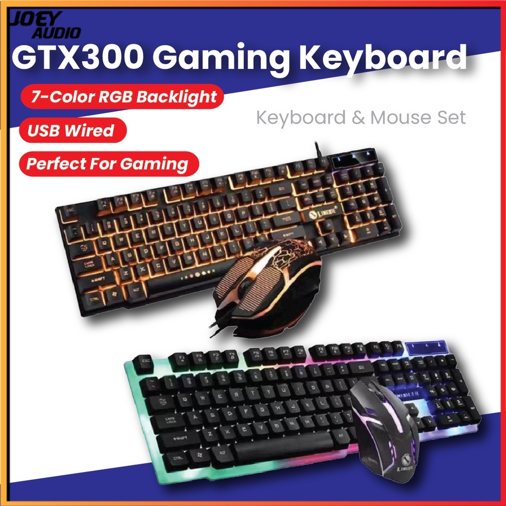 Limeide GTX300 Wired Gaming Keyboard and Mouse Set with LED Color ...