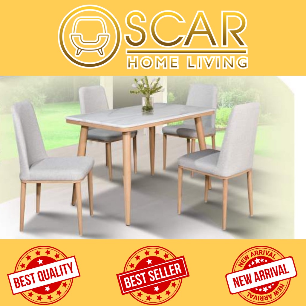 Marble Dining Set/ Marble Dining Table/ Meja Makan 4 Kerusi/ Meja Makan ...
