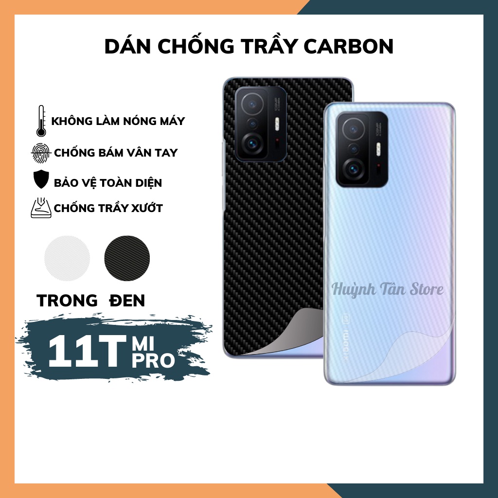 Carbon decal sticker on the back of Xiaomi Mi 11T, 11T Pro 5G to ...
