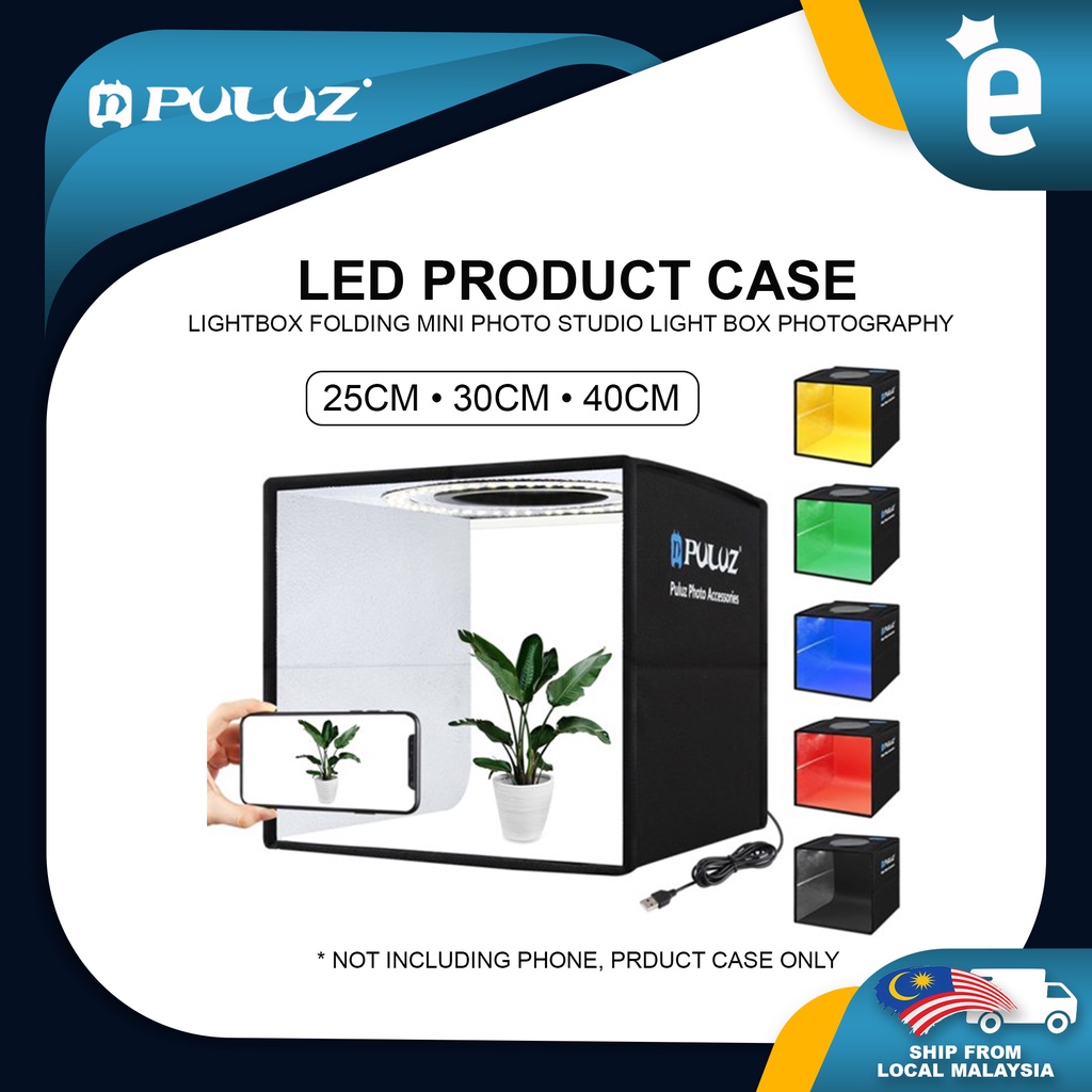 Puluz 25cm 30cm 40cm LED Product Case Lightbox Folding Mini Photo ...
