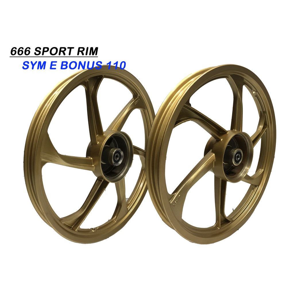 Sport Rim 666 (6 Kaki ), Gold ,PNP SYM (E-Bonus 110 Front & Rear Brake ...