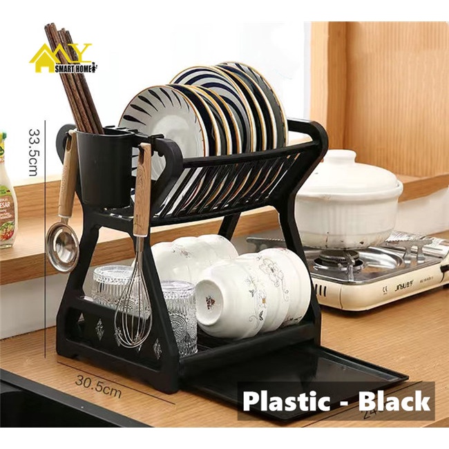 碗碟收納架 Pink Storage Dish Rack Kitchen Storage Rack Multipurpose Drain ...