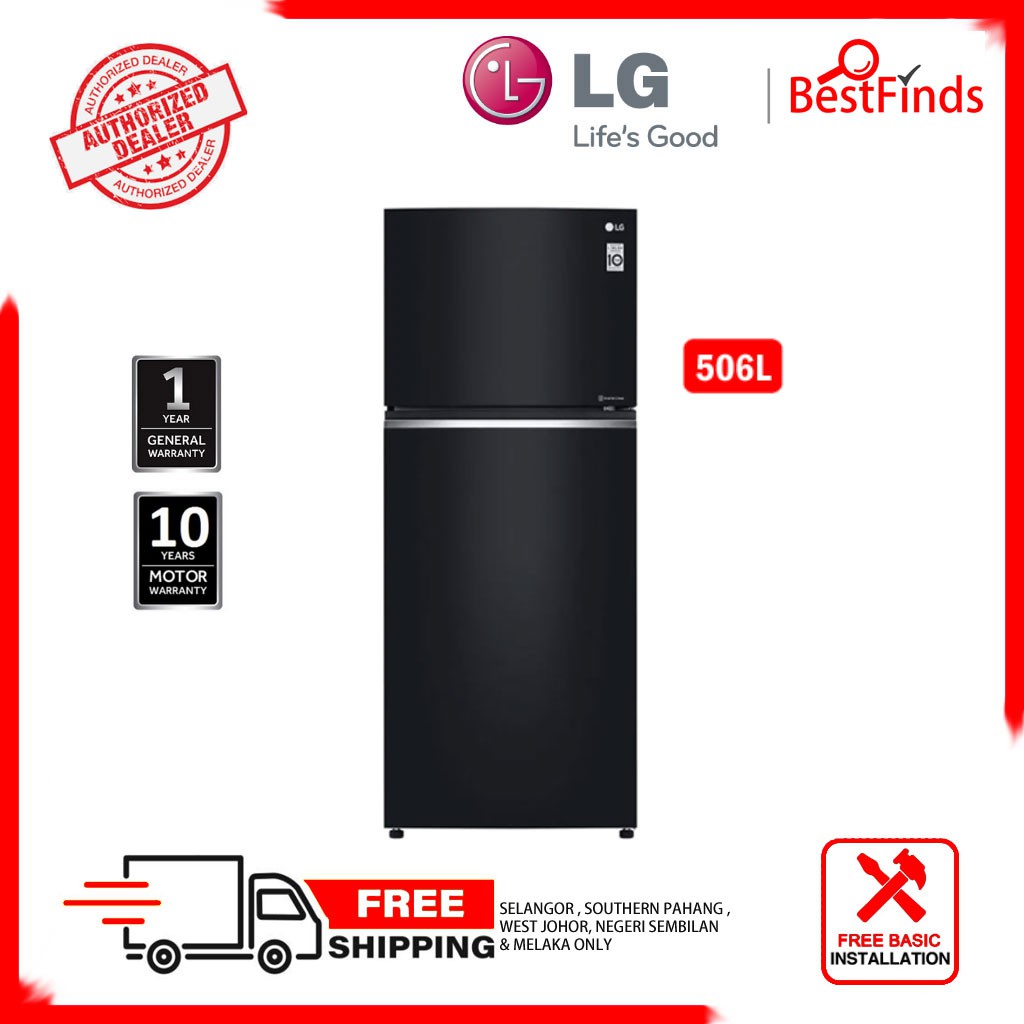 LG 506L GN-C702SGGC Top Freezer with DoorCooling+ & Fresh 0 Zone, Black Curved Glass | Shopee ...