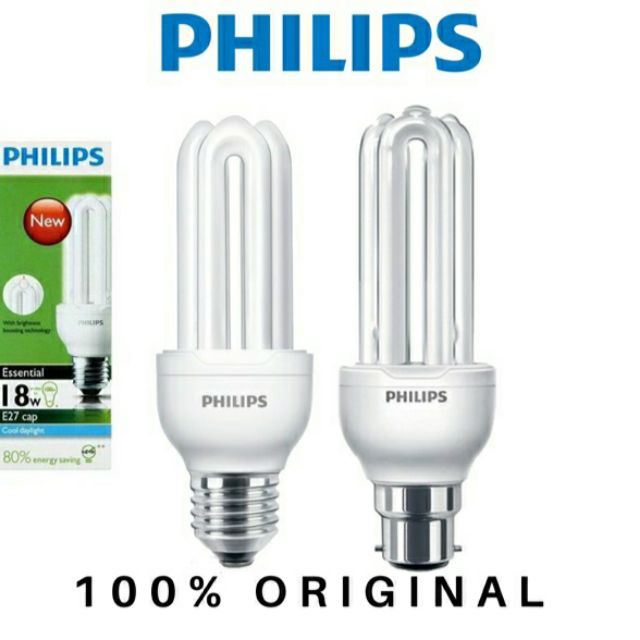 PHILIPS 18W BULB ENERGY SAVING ESSENTIAL 3U PLCE TUBE (E27/B22) | Shopee Malaysia