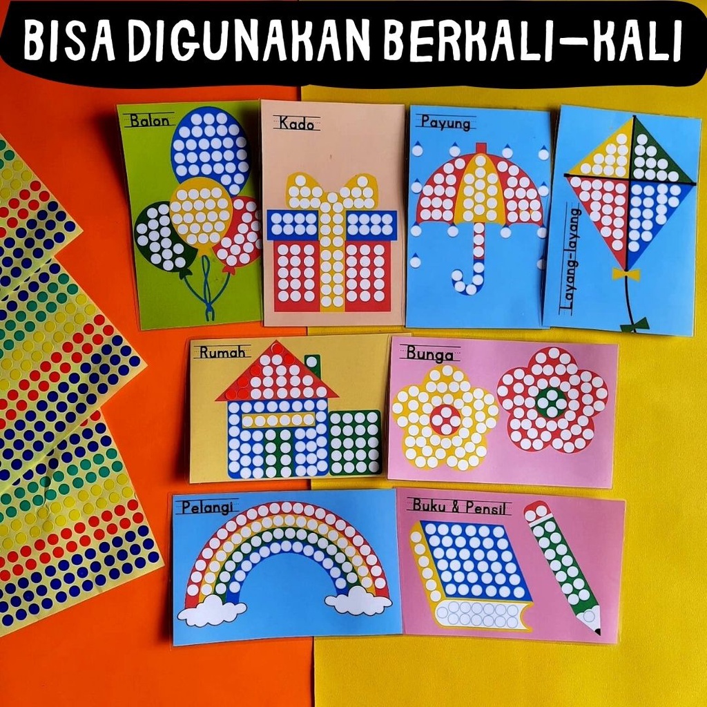 Dot STICKER WORKSHEET PACKAGE LEVEL 1 2 3 4 - Children's WORKSHEET ...