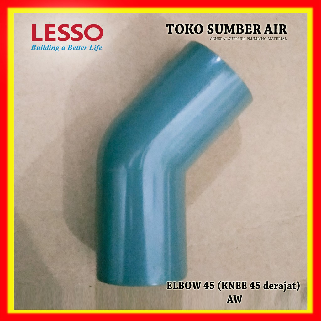 Pvc 45 degrees ELBOW / KNEE 1 INCH - AW 45 - BRAND LESSO | Shopee Malaysia