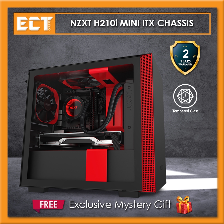 NZXT H210i Premium Mini-ITX Tempered Glass Lighting and Fan Control ...