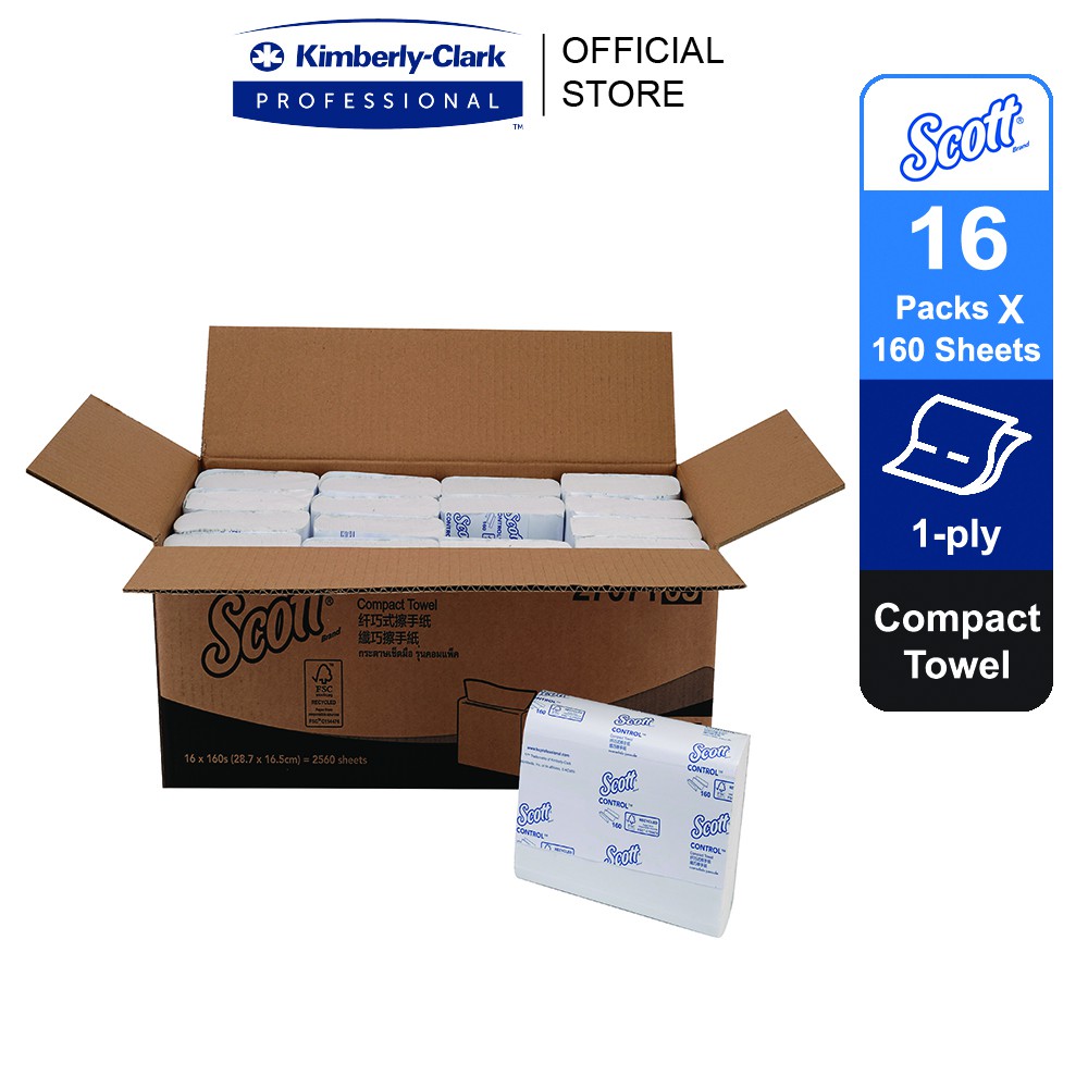 [Carton Deal] Scott Compact Hand Towel Multifold Value 27071 - White ...