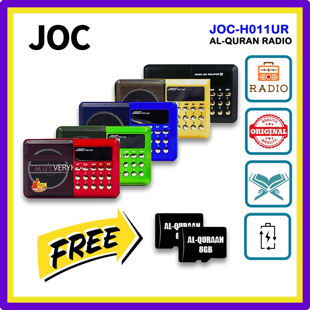 [Premium] JOC H011UR Rechargeable Radio MP3 Player With Micro SD and ...