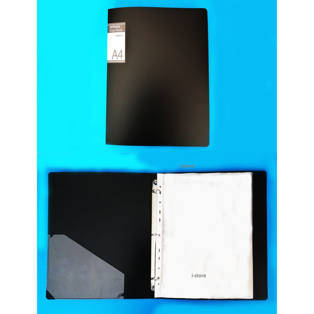 Black Colour A4 File Clear Holder with 10 pieces of Sheet Protector ...
