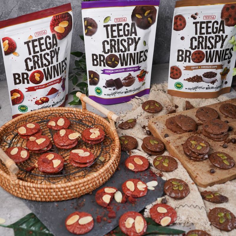 Teega Crispy Brownies (Dark Choco/Red velvet/Coffee) | Shopee Malaysia