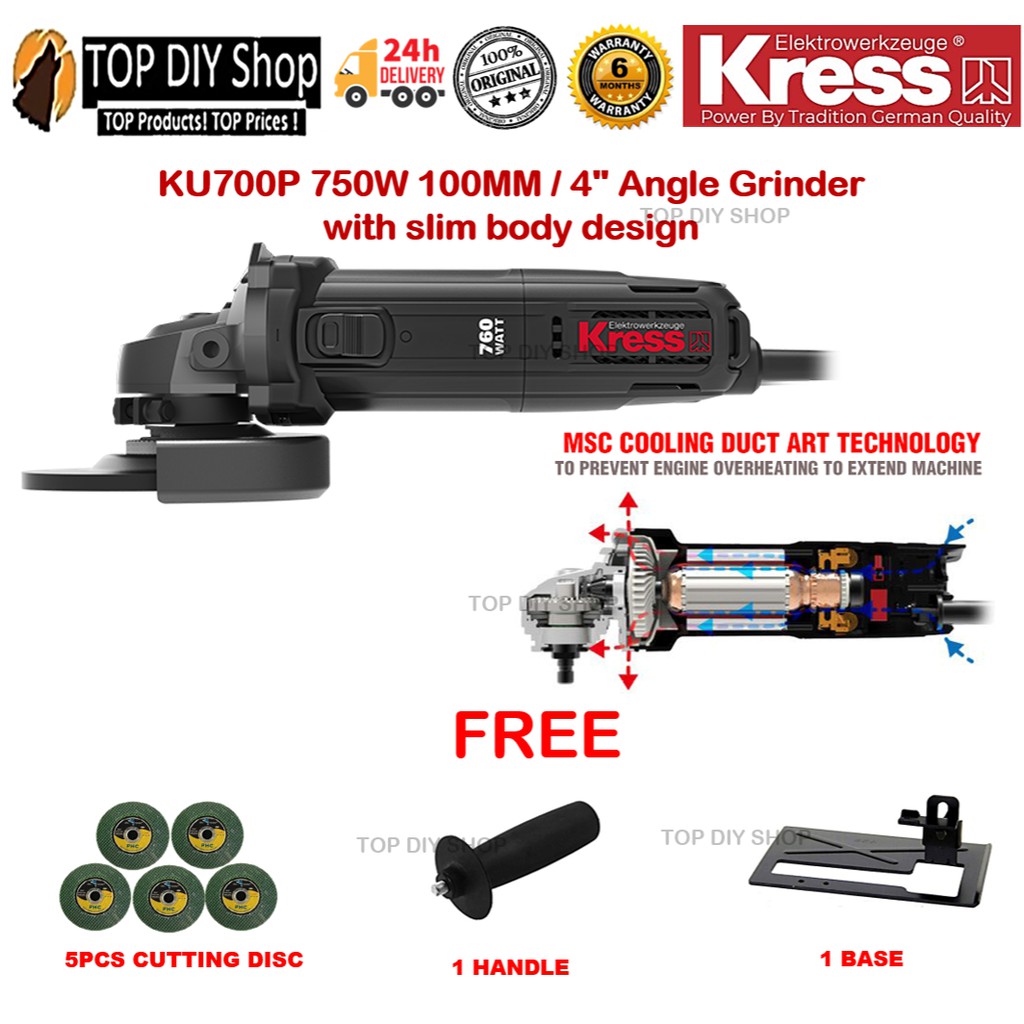 KRESS KU700P 750W 4" Angle Grinder Mesin Grander Gerenda Murah Grander ...