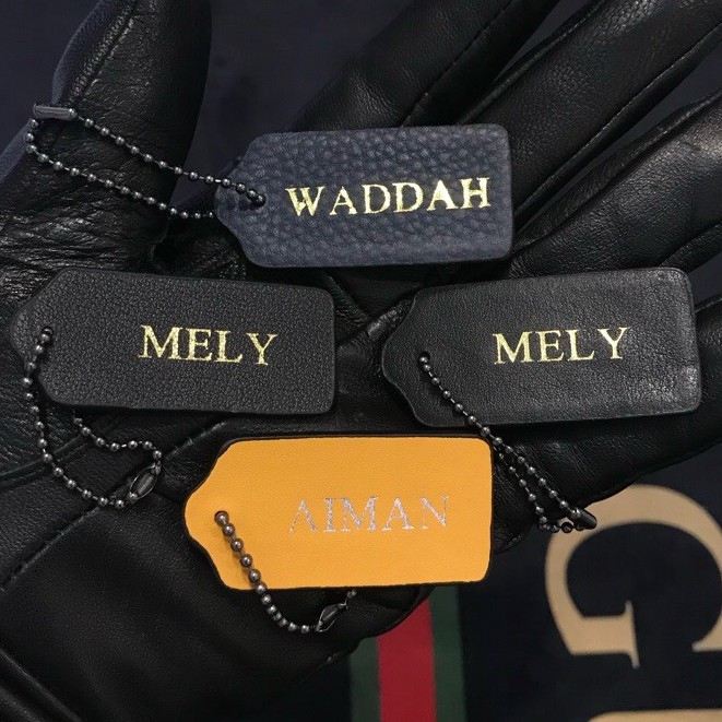 ORIGINAL COACH NAME TAG engrave leather tag | Shopee Malaysia