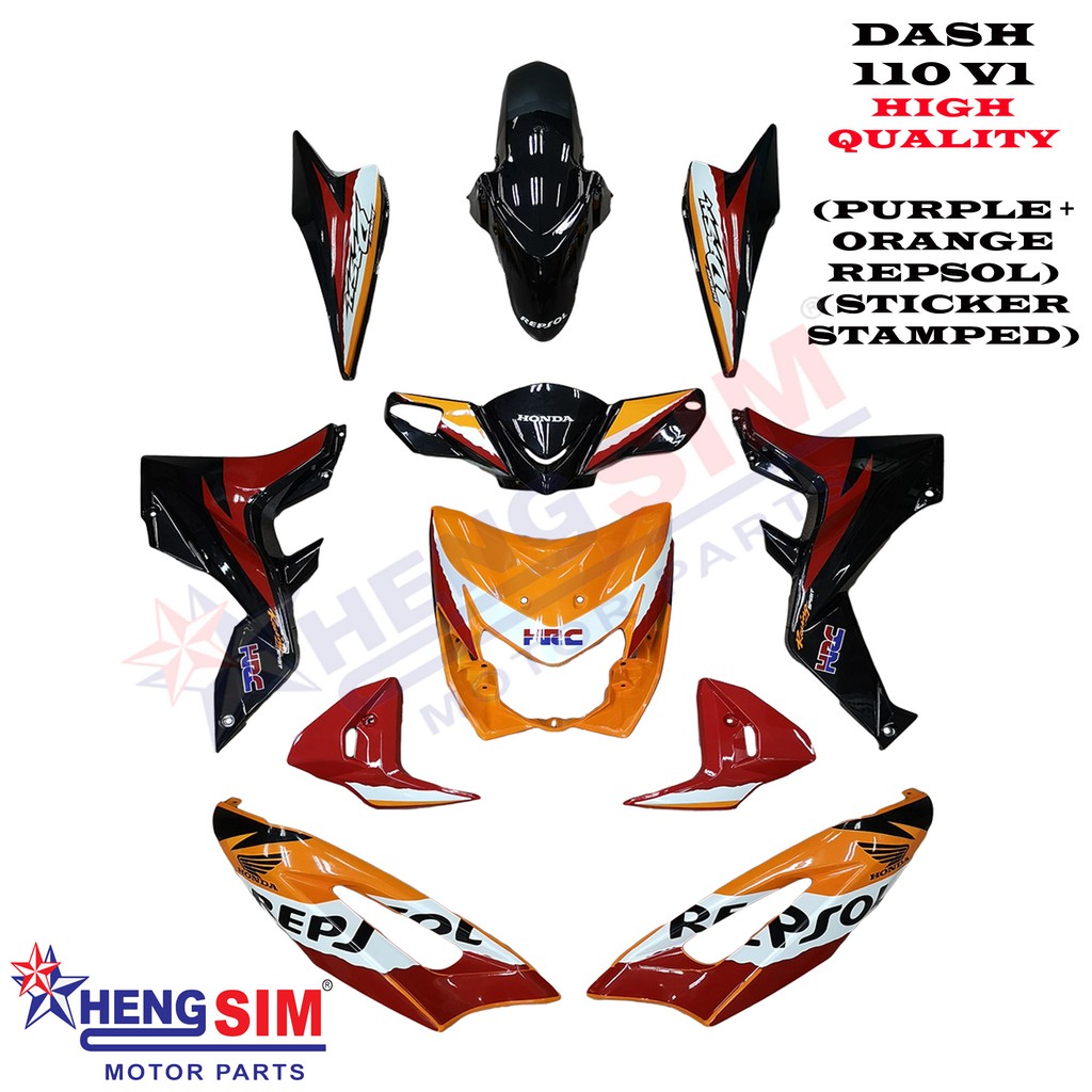 DASH 110 V1 (PURPLE + ORANGE REPSOL) COVER SET HONDA | Shopee Malaysia