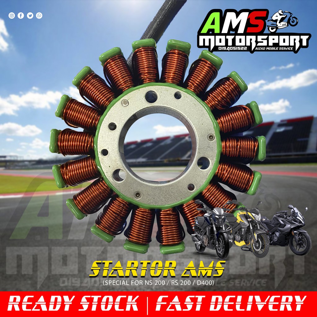 PULSAR/KTM NS200/RS200/D400/KTM200/KTM390 STARTER COIL MAGNET STARTOR ...