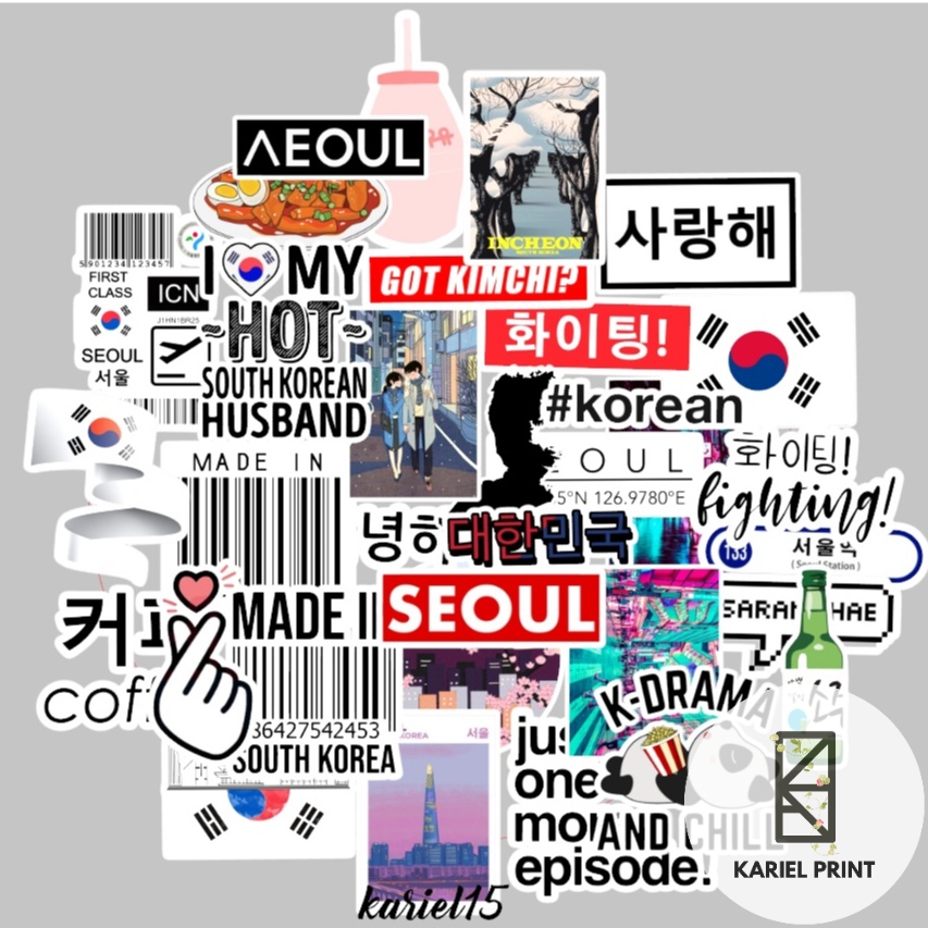 Korean Themed Laminated Stickers (33 pcs waterproof stickers) | Shopee ...