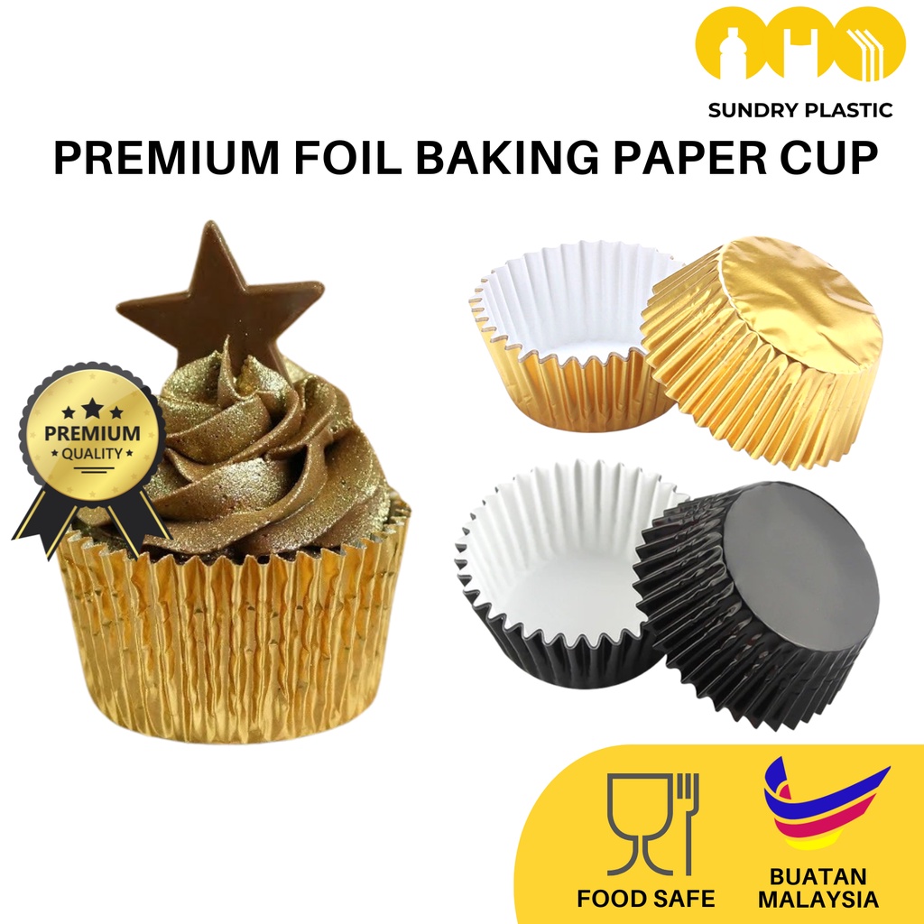 [500pcs] & [1000pcs] Gold Foil Mini Baking Paper Cup / Black Paper ...