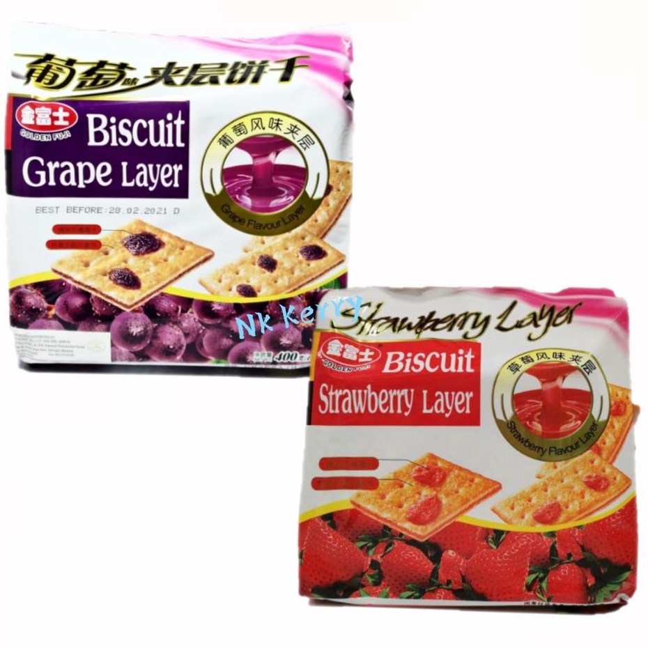 金富士葡萄/草莓风味夹层饼干 GOLDEN FUJI LAYER ALL 400G | Shopee Malaysia