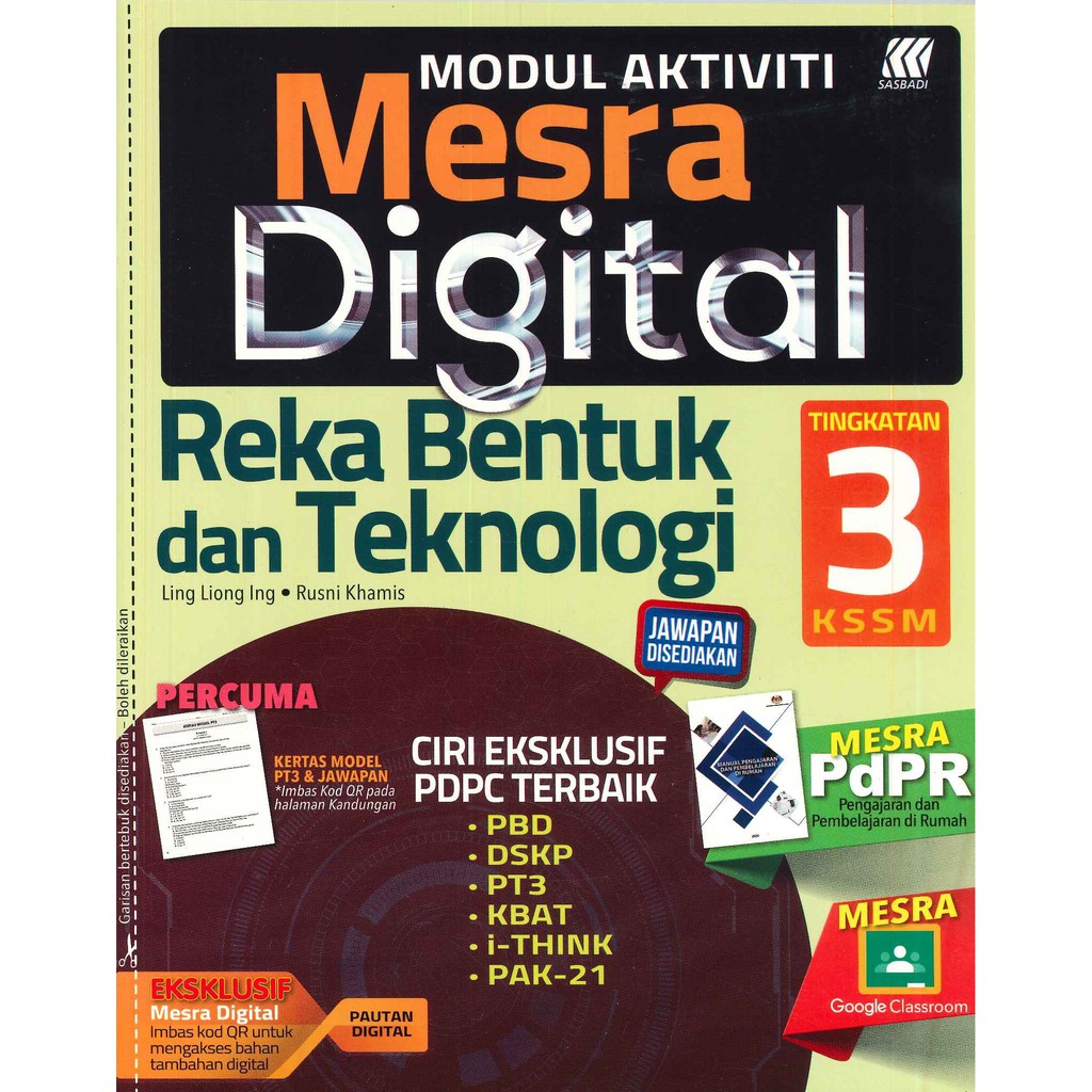 [2021] MODUL AKTIVITI MESRA DIGITAL REKA BENTUK DAN TEKNOLOGI TINGKATAN 3 KSSM | Shopee Malaysia