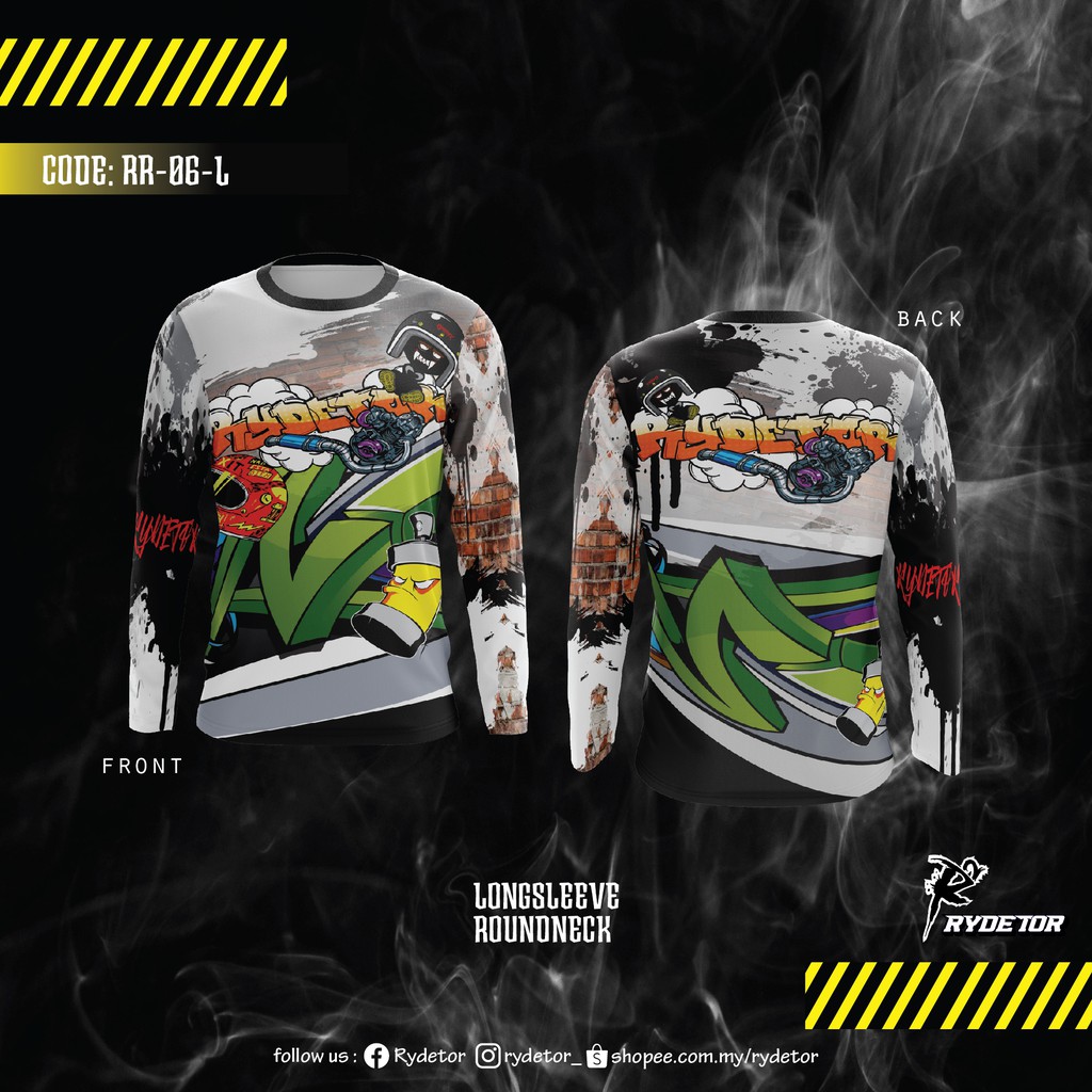 Rydetor Kamen Rider Baju Motor Kemeja-T Lengan Panjang Malaysia First ...