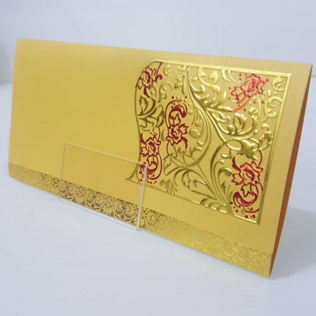 KAD KAHWIN 3 LIPAT GLOSSY STAMPING EMBOSS + ENVELOPE ( 100 PCS ...