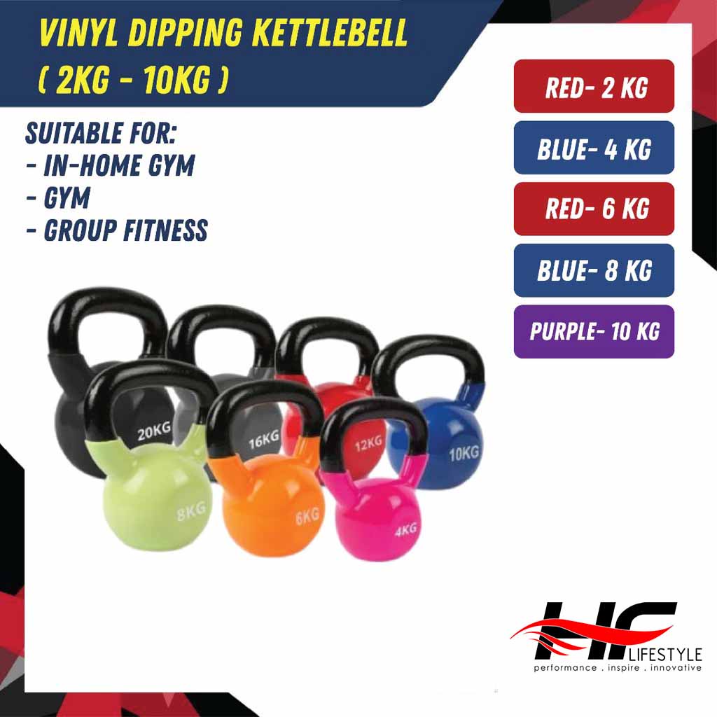 Vinyl Dipping Kettlebell (2kg- 12kg) | Shopee Malaysia