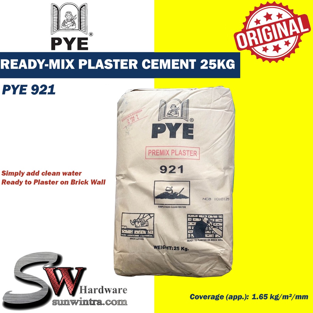 ORIGINAL PYE Premix Plaster 921 Ready Mixed Plaster / Simen Siap Campur ...