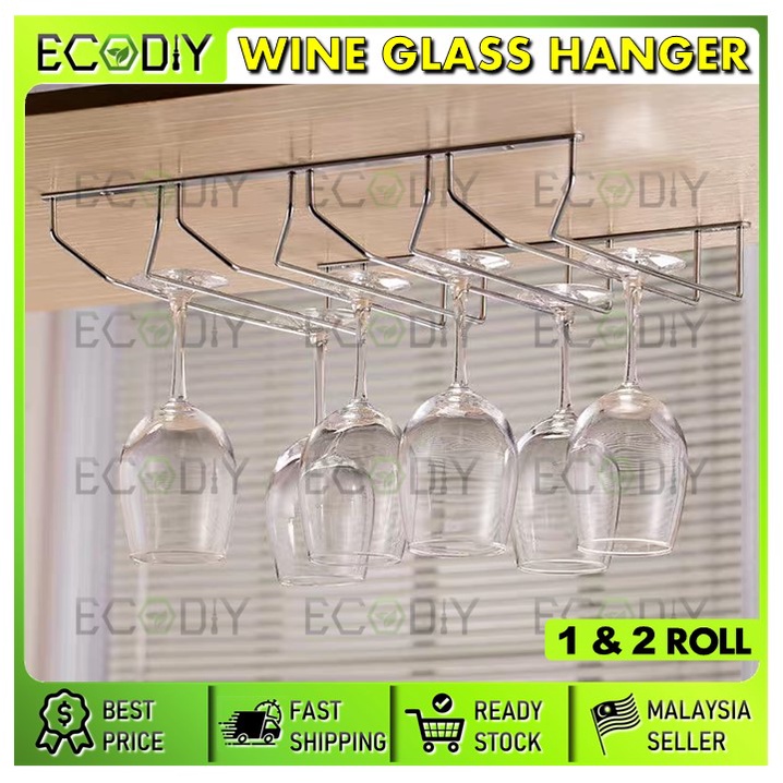 ECODIY🇲🇾 Stainless Steel Wine Glass Rack Hanger Glass Holder Hanging ...