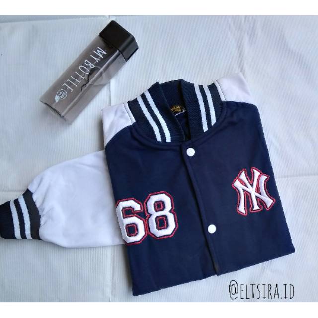 Embroidered Varsity / Baseball Jacket for Women and Men || Navy - White ...